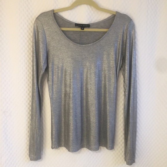 Shin Choi | Tops | Shin Choi Long Sleeve Silver Top 478 | Poshmark